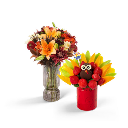 Fresh Thanksgiving Flower Bundle | Edible Arrangements CA